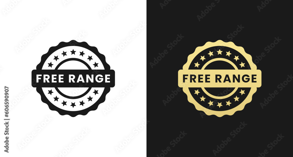Free range label or Free range stamp vector isolated in flat style ...