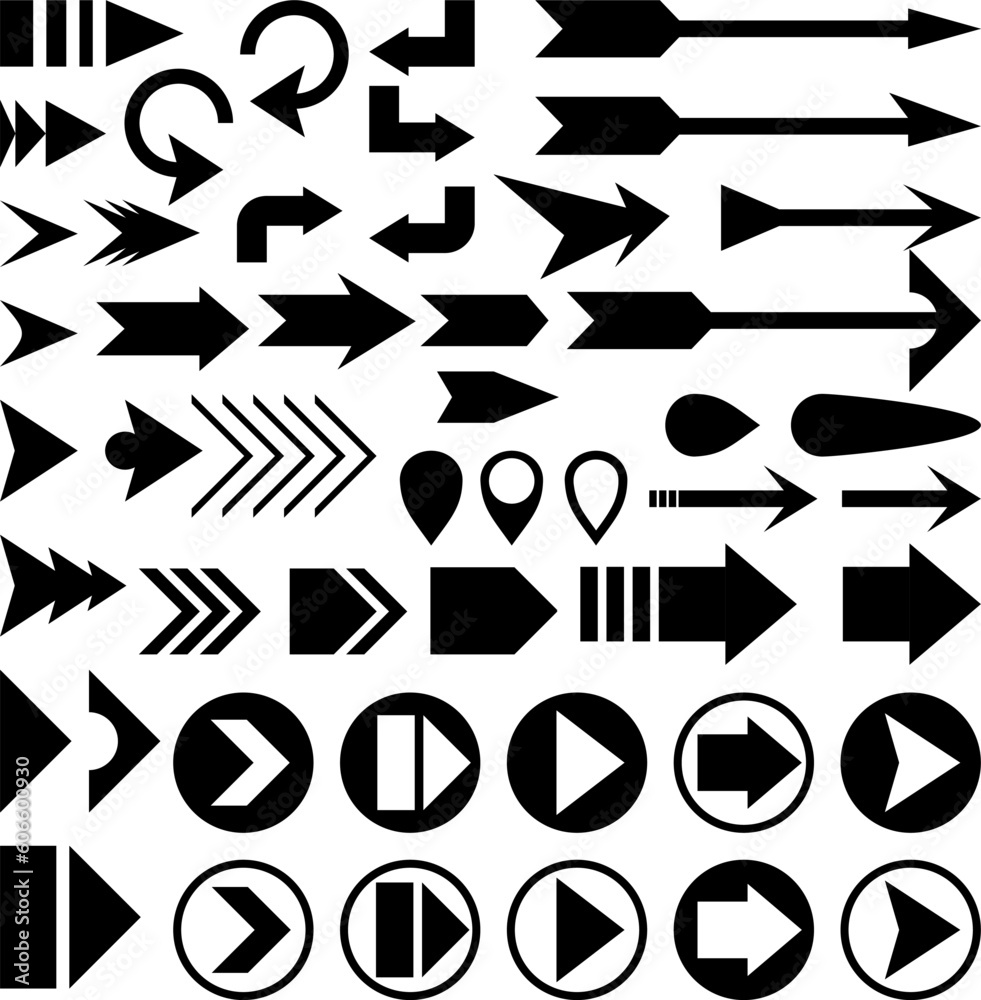 Various arrow pictograms on a white background Stock Vector | Adobe Stock