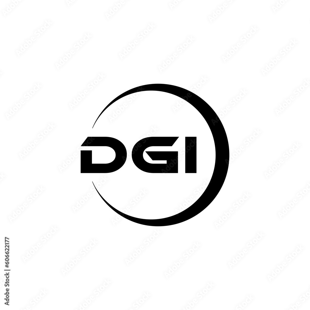 DGI letter logo design with white background in illustrator, cube logo ...