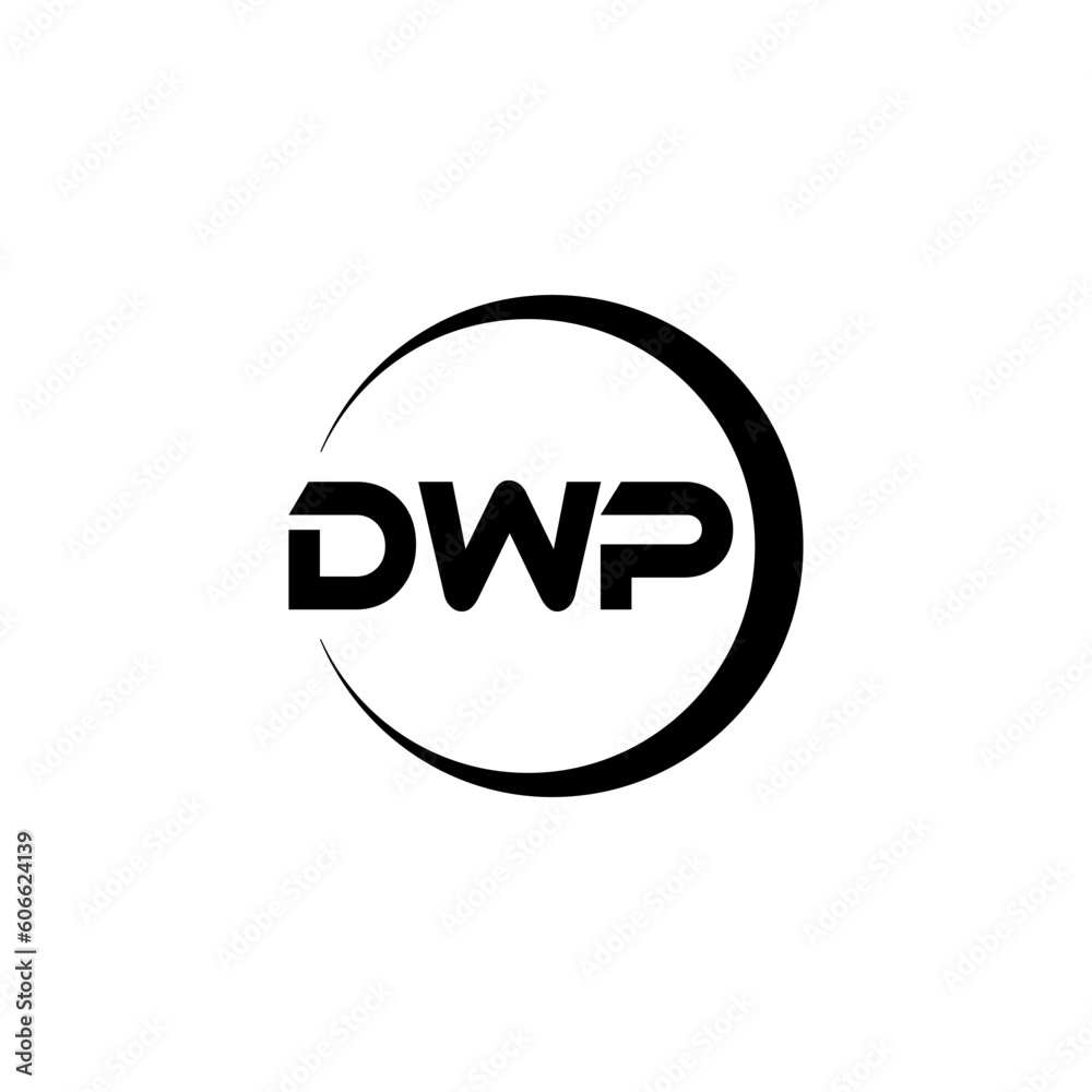 DWP letter logo design with white background in illustrator, cube logo ...