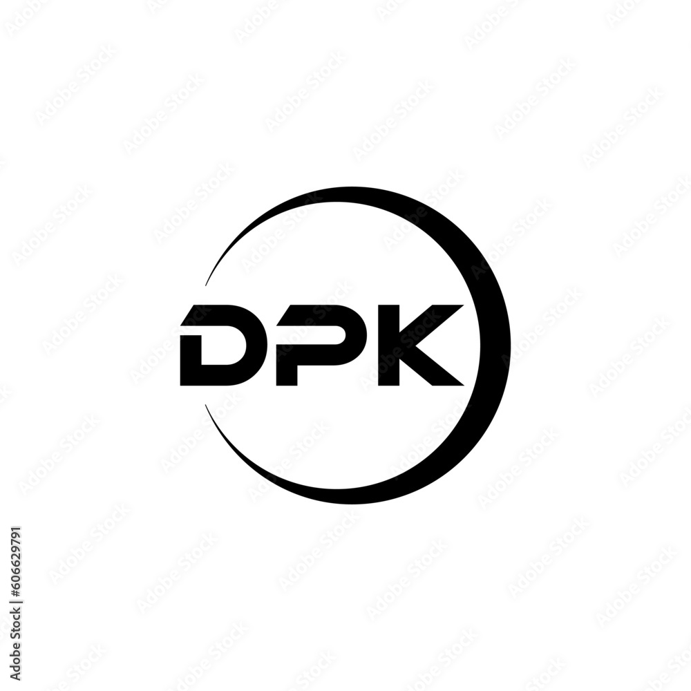 Vecteur Stock DPK letter logo design with white background in ...