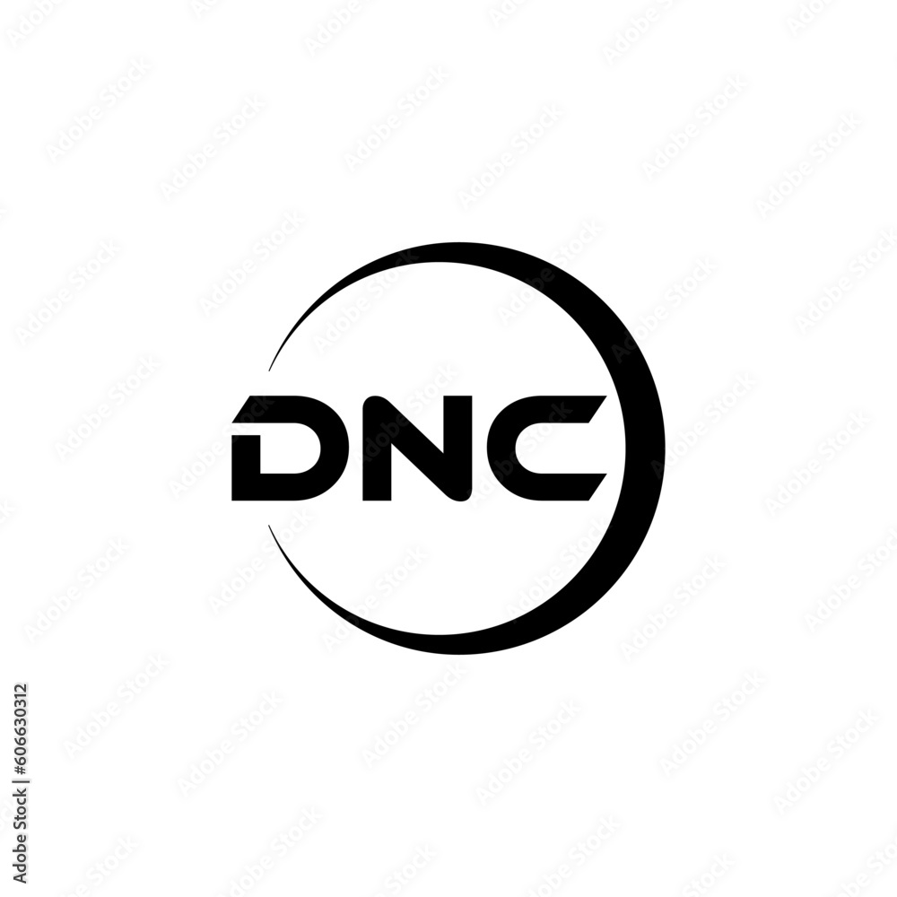 DNC letter logo design with white background in illustrator, cube logo ...