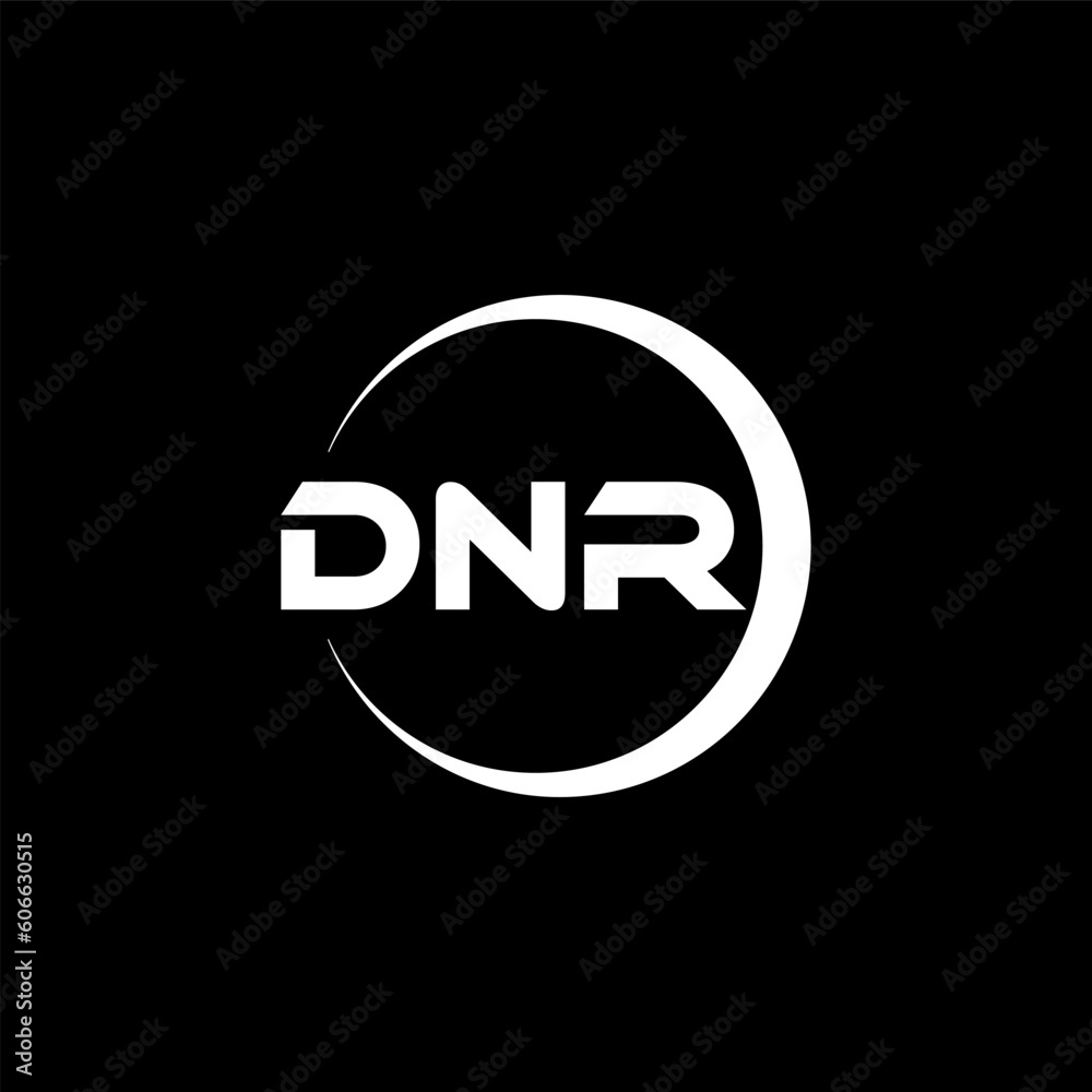 DNR letter logo design with black background in illustrator, cube logo ...