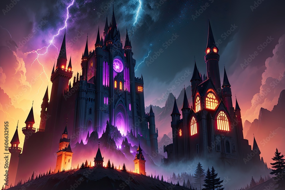 Grimm Moonlight: Haunted Magic of a Fantasy World's Manor. Generative ...
