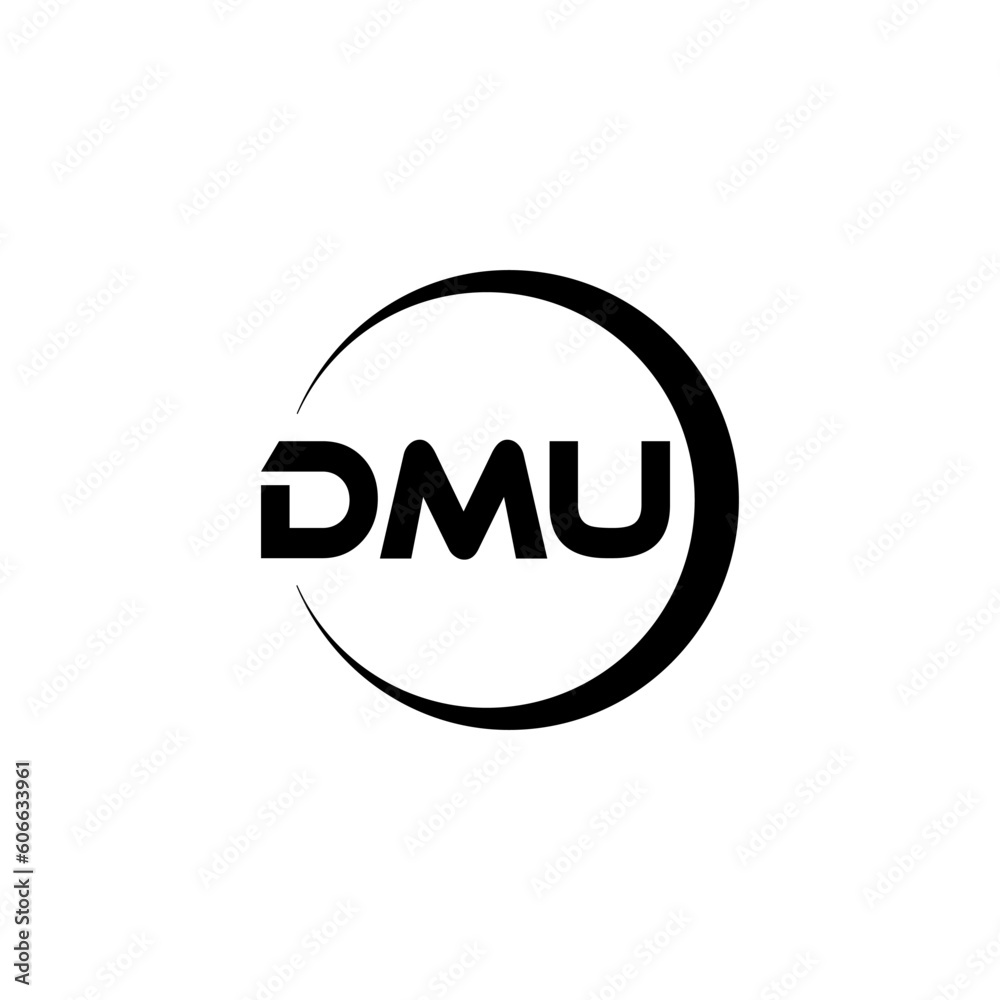 Vecteur Stock DMU letter logo design with white background in ...