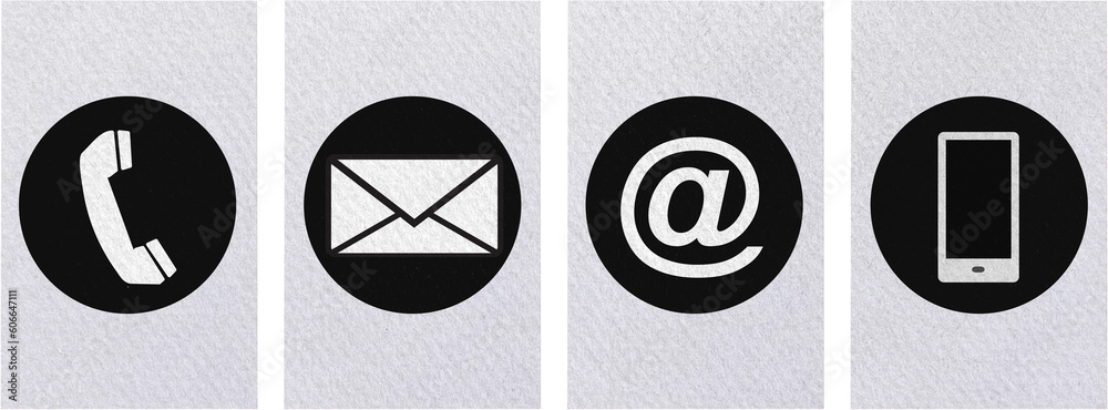 Digital png illustration of four communication icons on transparent ...