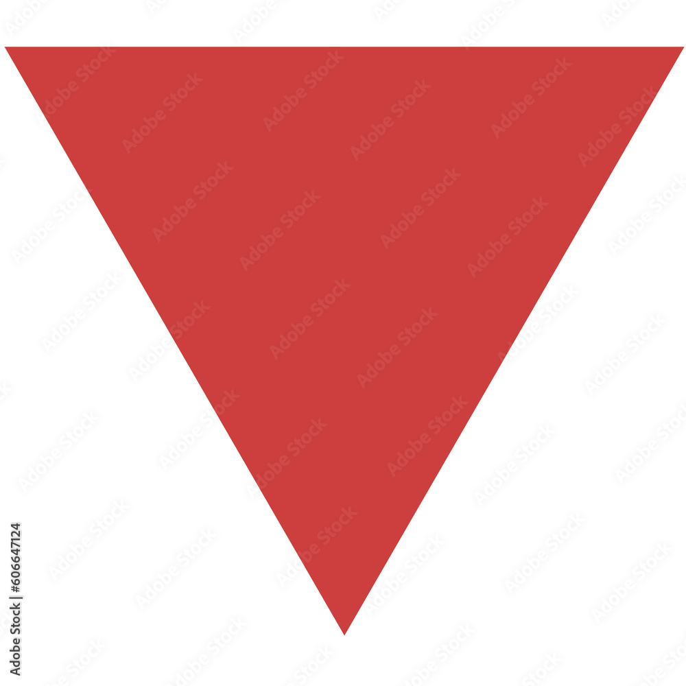 Digital png illustration of red triangle with copy space on transparent ...