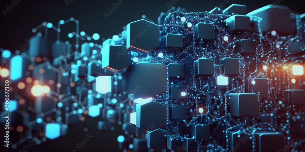 Network structure background. Artificial Intelligence. Machine learning. Data background. Big ...