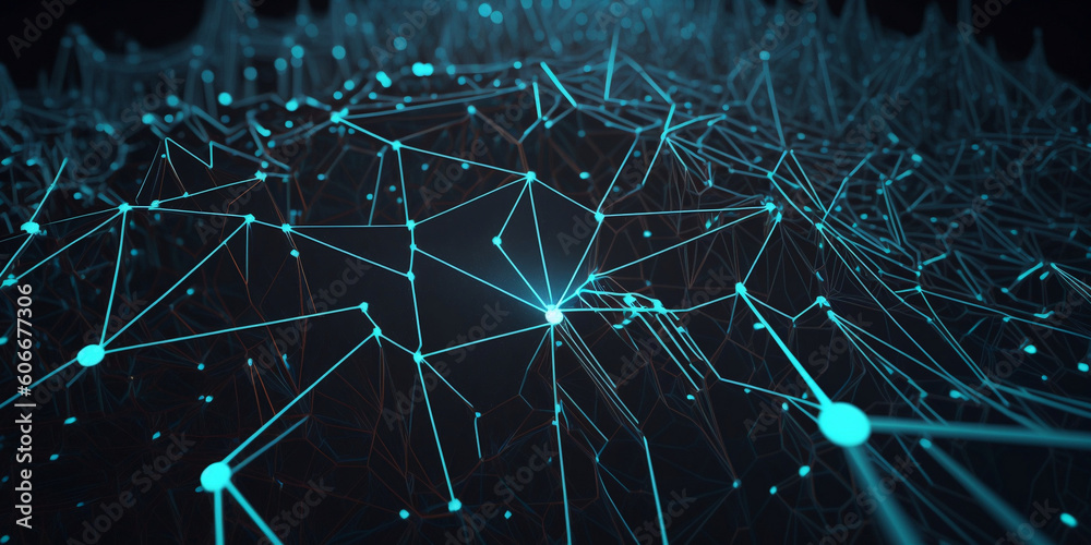 Network structure background. Artificial Intelligence. Machine learning. Data background. Big ...