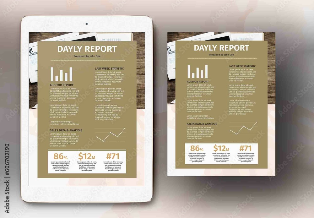 Modern Daily Work Report Template Stock Template | Adobe Stock