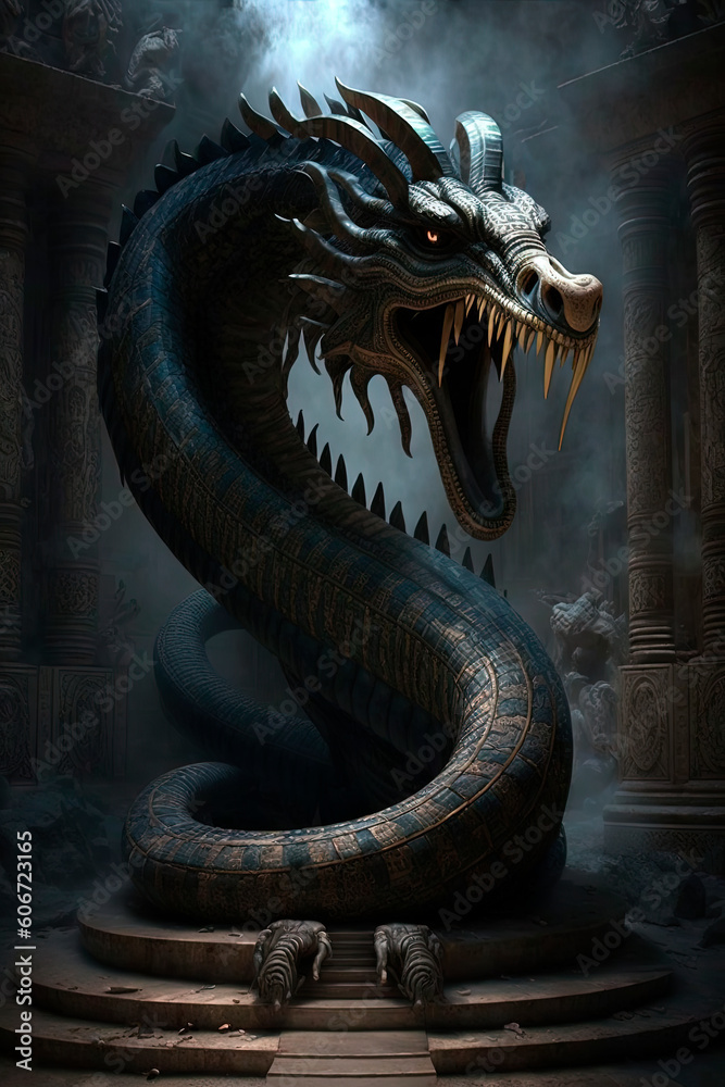 Egyptian mythology, a huge serpent monster. Generative AI Stock ...