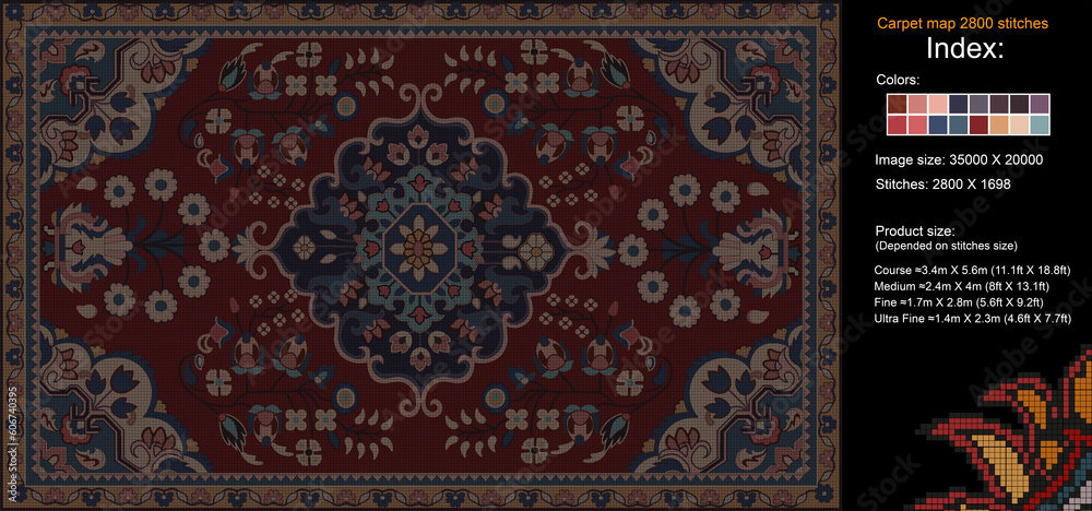 Carpet Map 75 2800 Stich Stock Illustration | Adobe Stock