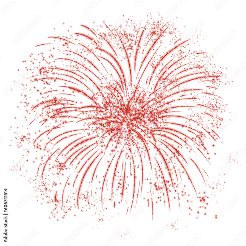 Red fireworks design on transparent background. Fireworks icon. Design ...