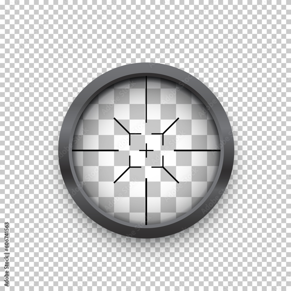 3D crosshair target vector illustration. Realistic isolated circle of ...