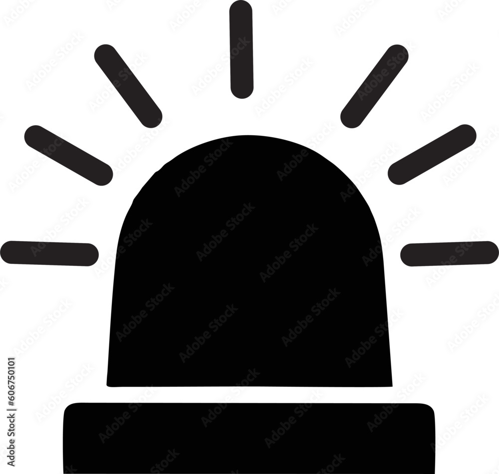 Siren Icon in trendy flat style isolated on white background. Alarm ...