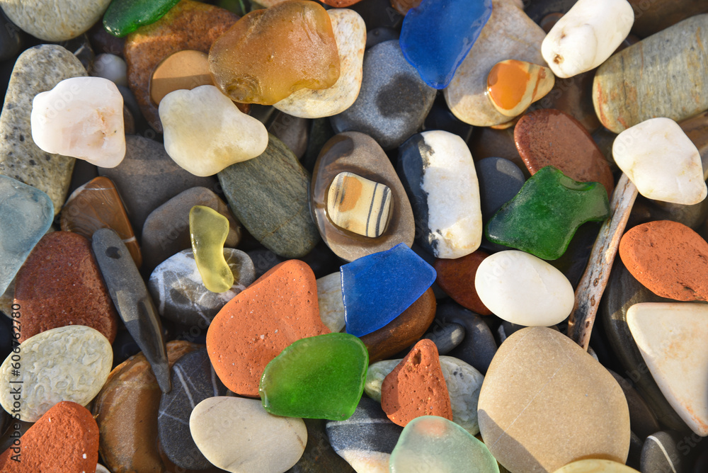 Abstract nature pebbles background. Blue stone pebbles texture. Stone ...