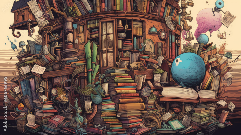 Illustrate the captivating literary composition with a unique artistic ...