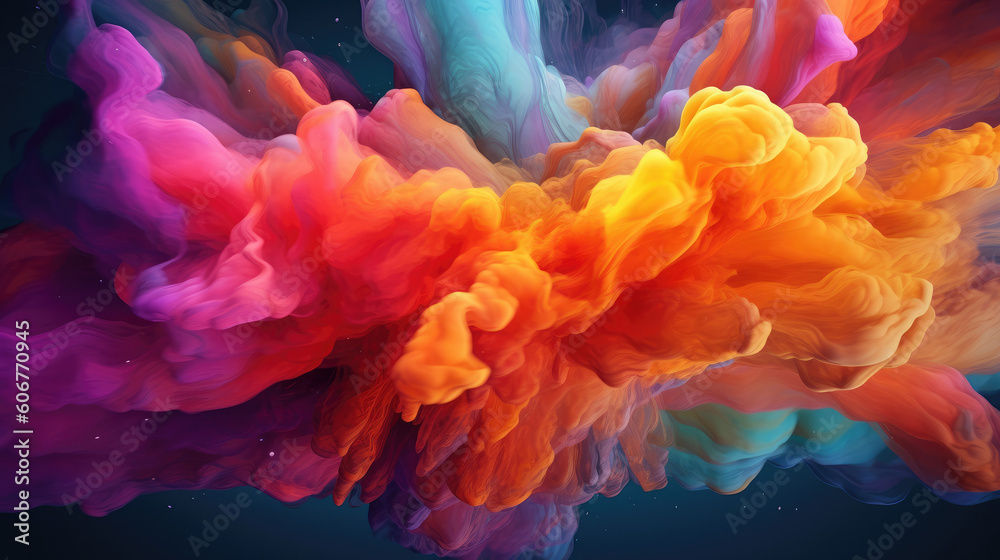 Dive into a world of vibrant colors and flowing shapes, creating ...