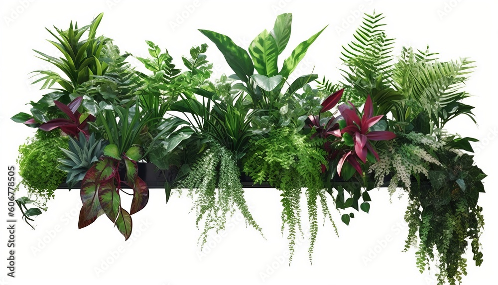 Tropical plants bush decor (hanging Dischidia, Bromeliad, Dracaena ...