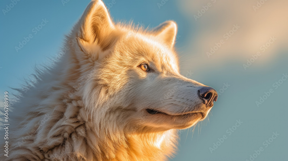 arctic wolf created with Generative AI technology Stock Illustration ...