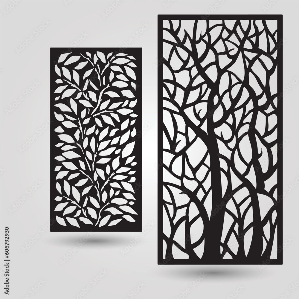 Wall Partitions Set Featuring Laser Cut Patterns and MDF Jali Design ...