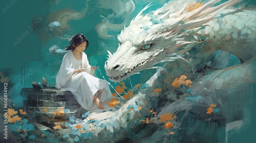 Anime Water Dragon Girl