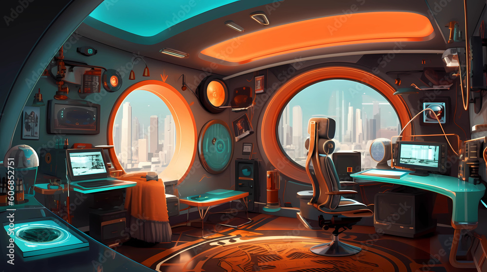Background Wallpaper - Retro-Futuristic with Vintage Elements such as ...