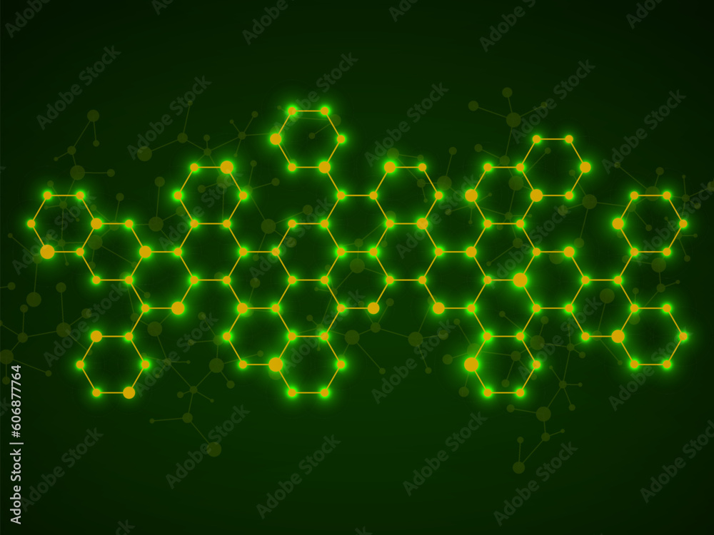 Abstract Hexagonal Molecules Molecular Structure Of Dna Technology Background And Science