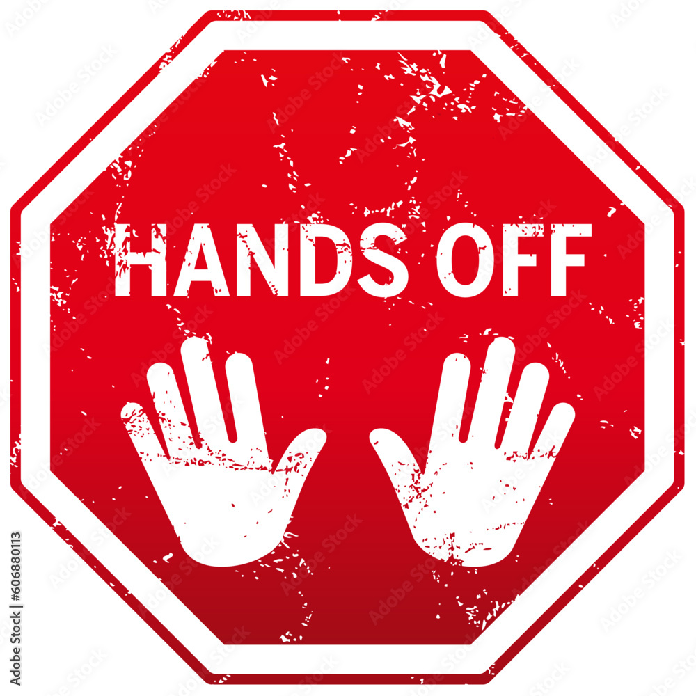 Vetor de Stopschild Hands off und Piktogramm Hände do Stock | Adobe Stock