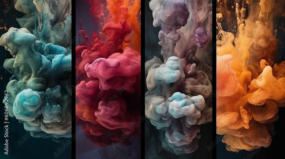 Sfondo con fumo. Colorati. Fumogeni. Ai generated. Stock Illustration ...