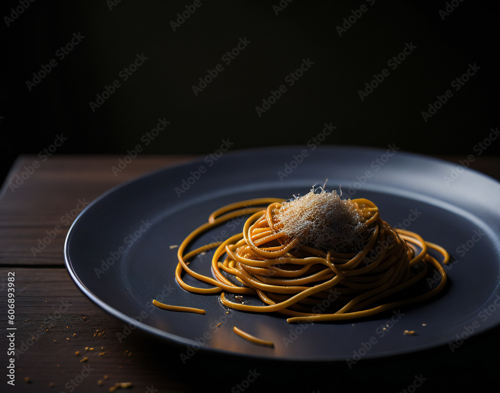 Gourmet Spaghetti Pasta Dish - Realistic Photo (AI Generated) Stock ...