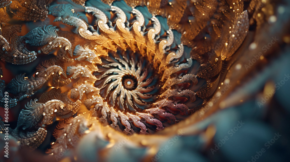 Beautifully generated mandelbrot fractals in vibrant colors of gold ...