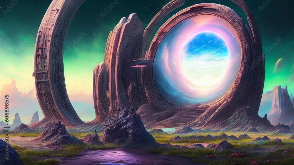 Ancient Alien Civilization Ruins in an Outer World in the Cosmos with ...