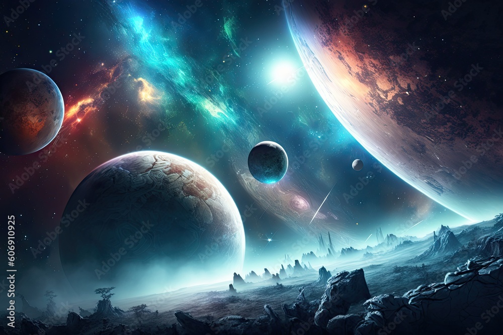 Space wallpaper banner background stunning view cosmic. Generative AI ...