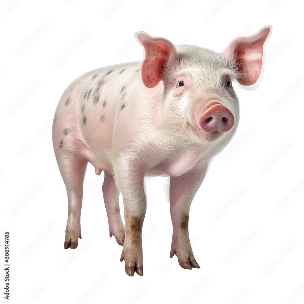 landrace_Pig_Swine png file. Transparent Background with generative ai ...
