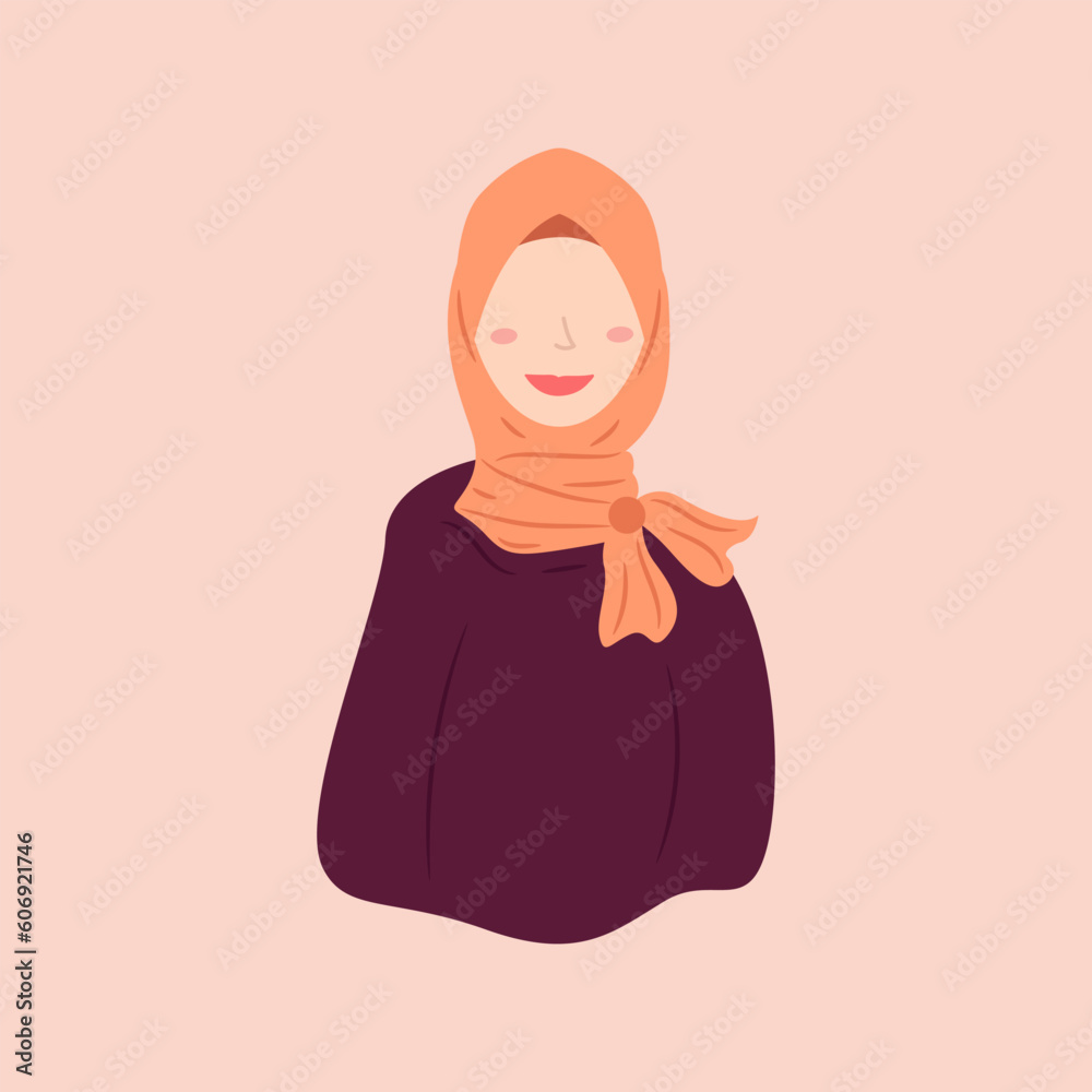 Female character designs wearing hijab in trendy, popular and modern ...