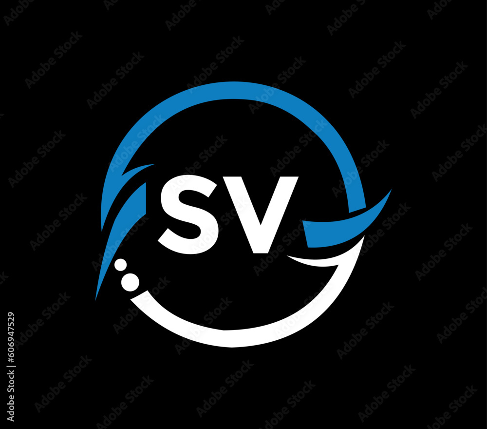 SV letter logo design with a circle shape. SV circle and cube shape ...