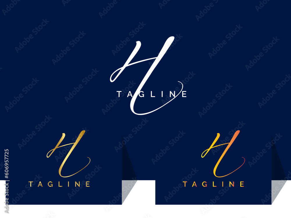 Signature H letter logo design. Hj logo. Creative j. Handwritten ...