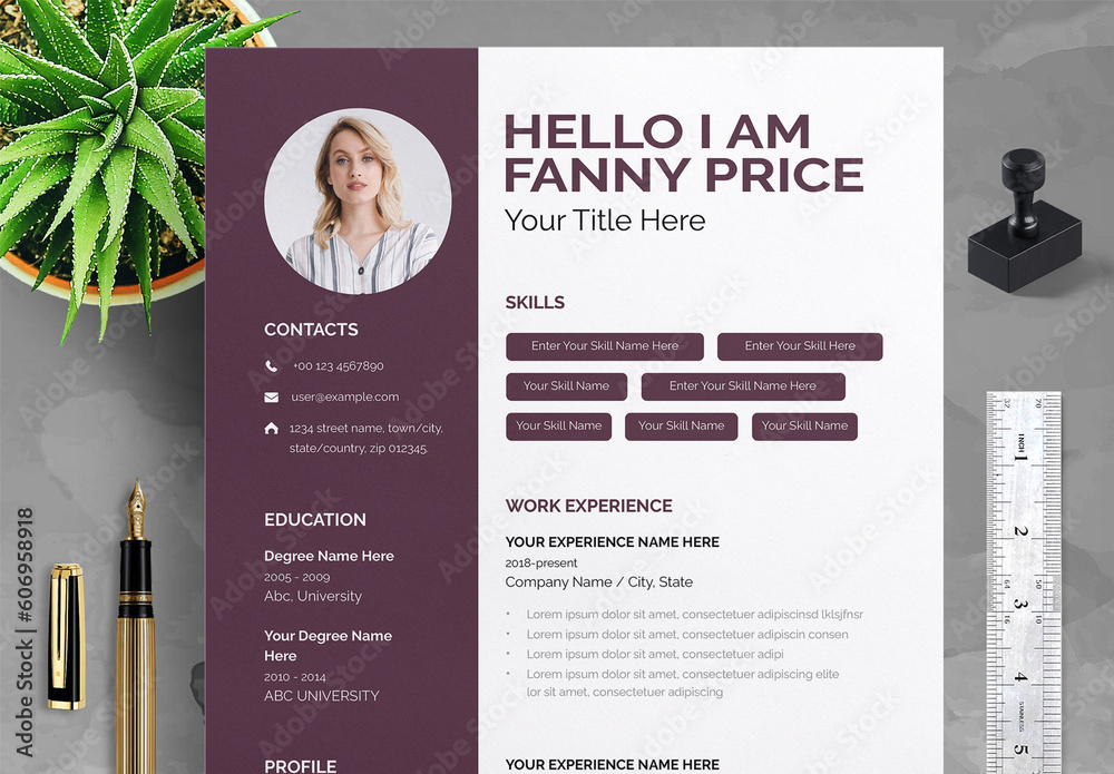Resume Design Templates for Bold Professionals Stock Template | Adobe Stock