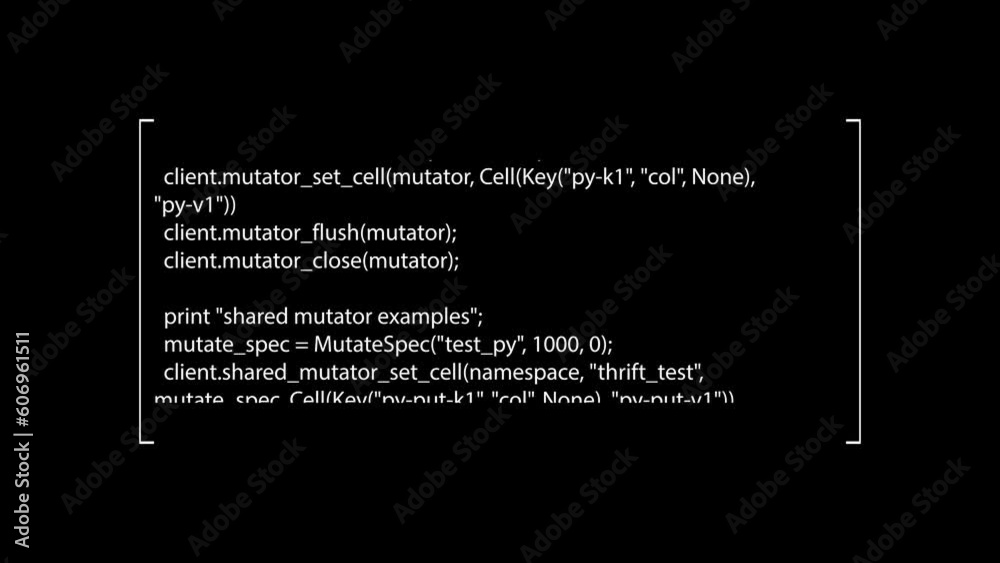 A flow of scrambled source code text on screen, fast scrolling. White ... A flow of scrambled source code text on screen, fast scrolling. White ...
