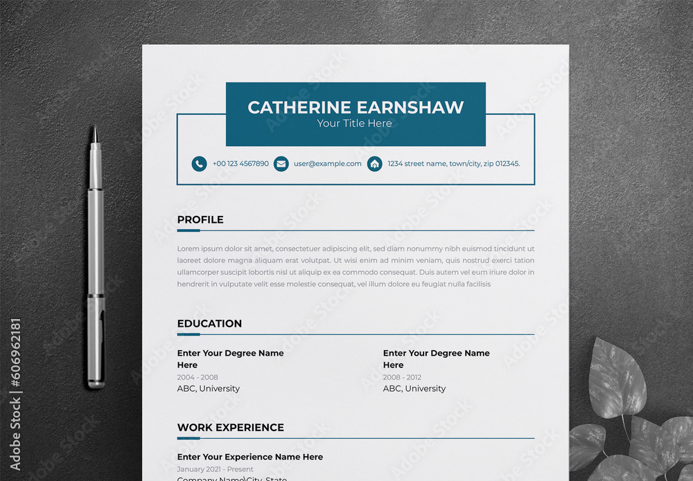 Eye-Catching Resume Design Stock Template | Adobe Stock