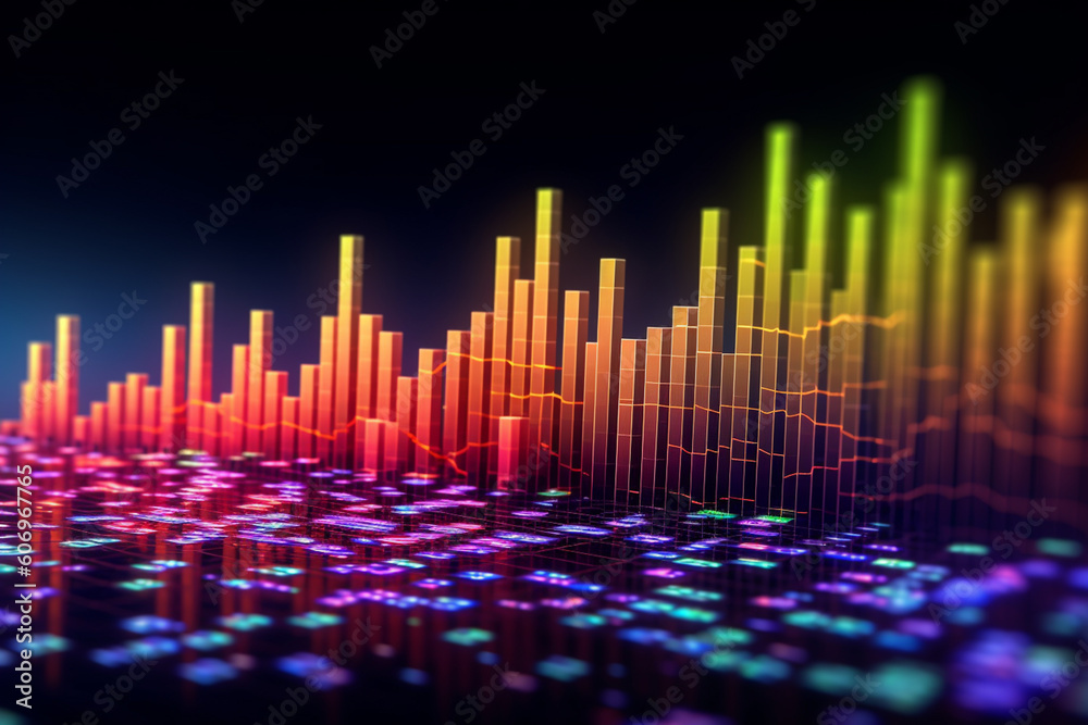 A close-up photograph of a stock market chart showing the fluctuating ...