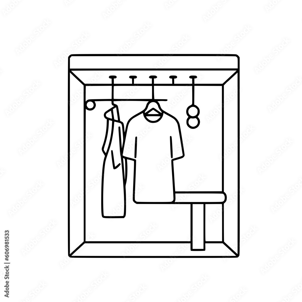Dressing room vector illustration isolated on transparent background ...