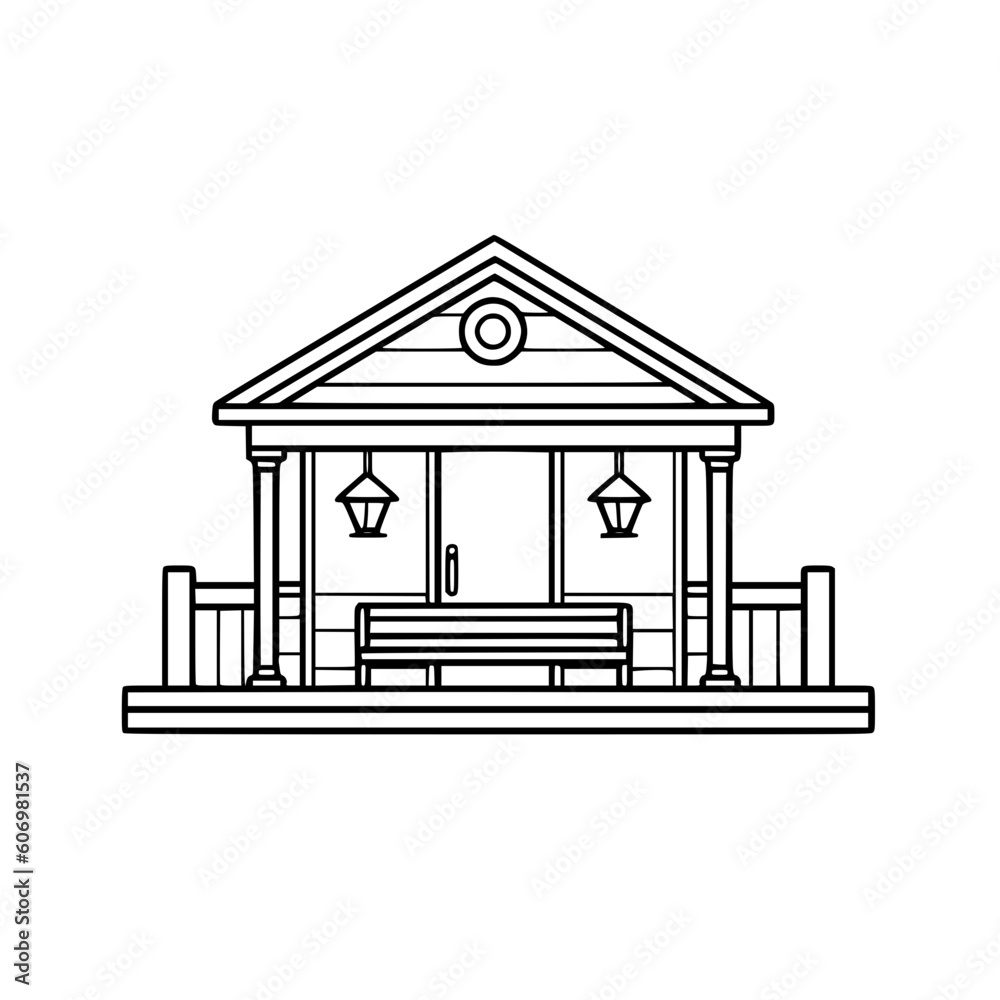 Porch vector illustration isolated on transparent background Stock ...