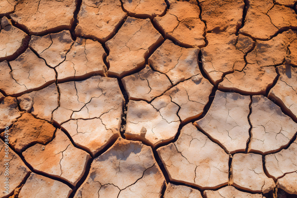 Drought land, dry soil ground in desert area, cracked mud in arid ...