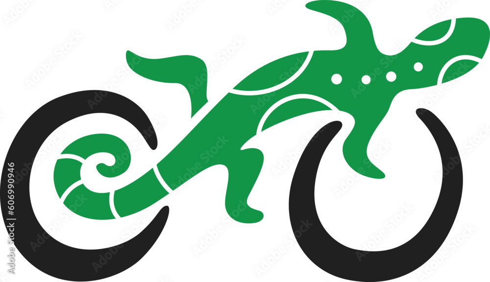 Native American Cave Painting with Lizard Shaped Like a Bicycle vector ...