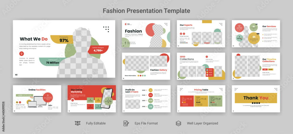 Minimalist vintage powerpoint editable presentation template set of ...