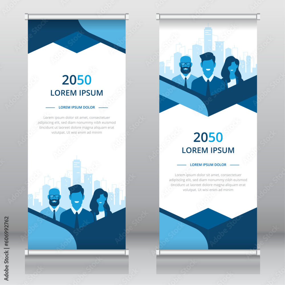 Professional roll up banner or retractable banner template with office ...