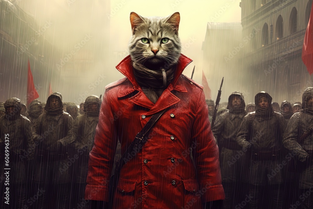 Cat as leader of communist revolutionary movement to restore balance ...