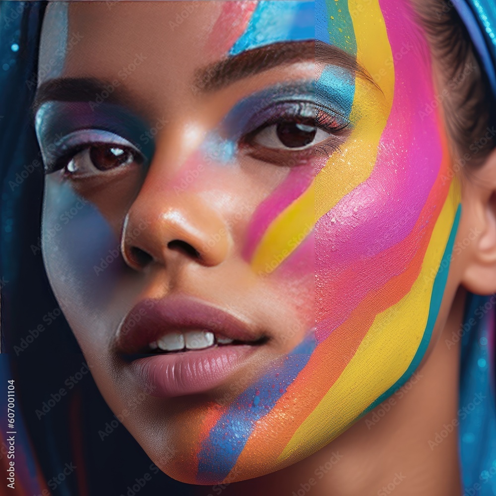 Skin Color Doesn't Matter: mixed race or black woman with rainbow ...